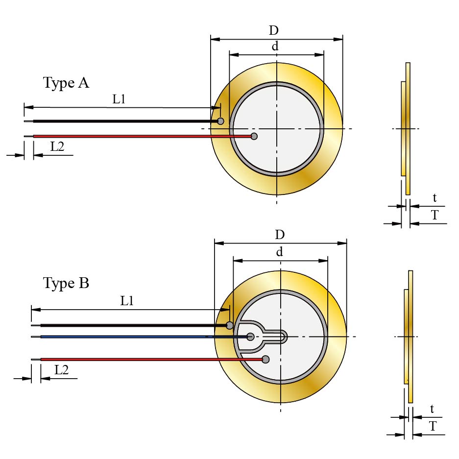 Piezoelectric Ceramic Element / Piezoelectric Element with Wire – Crest ...